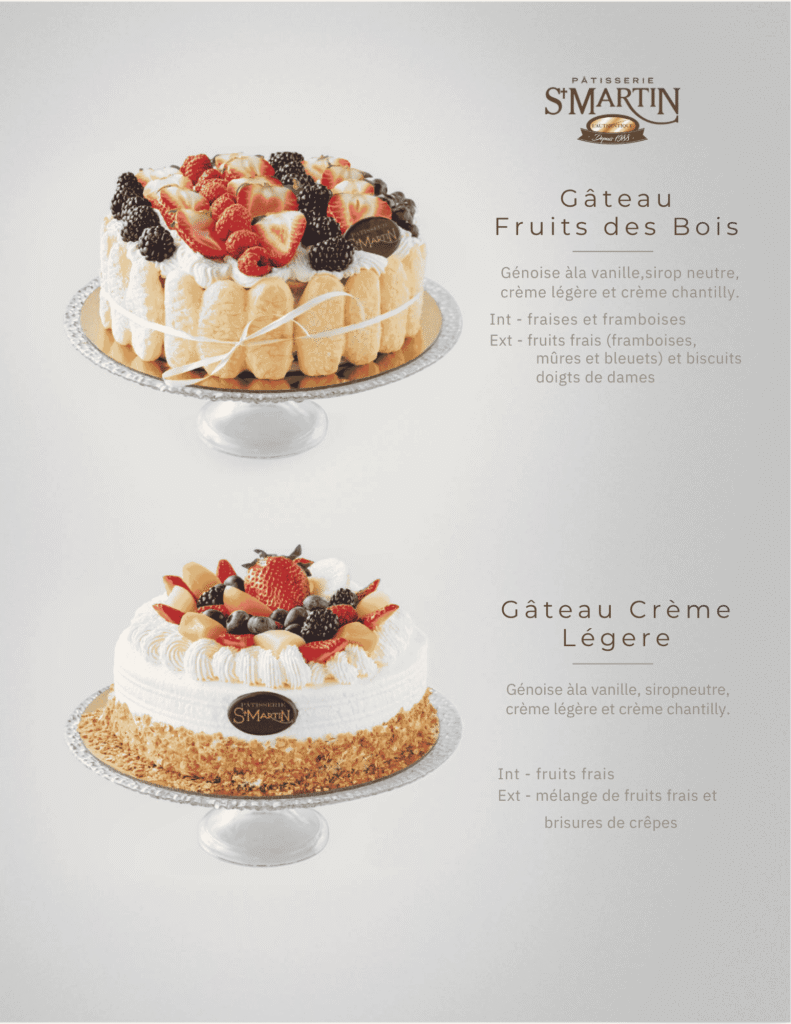 Nos Gâteaux – Pâtisserie St-Martin